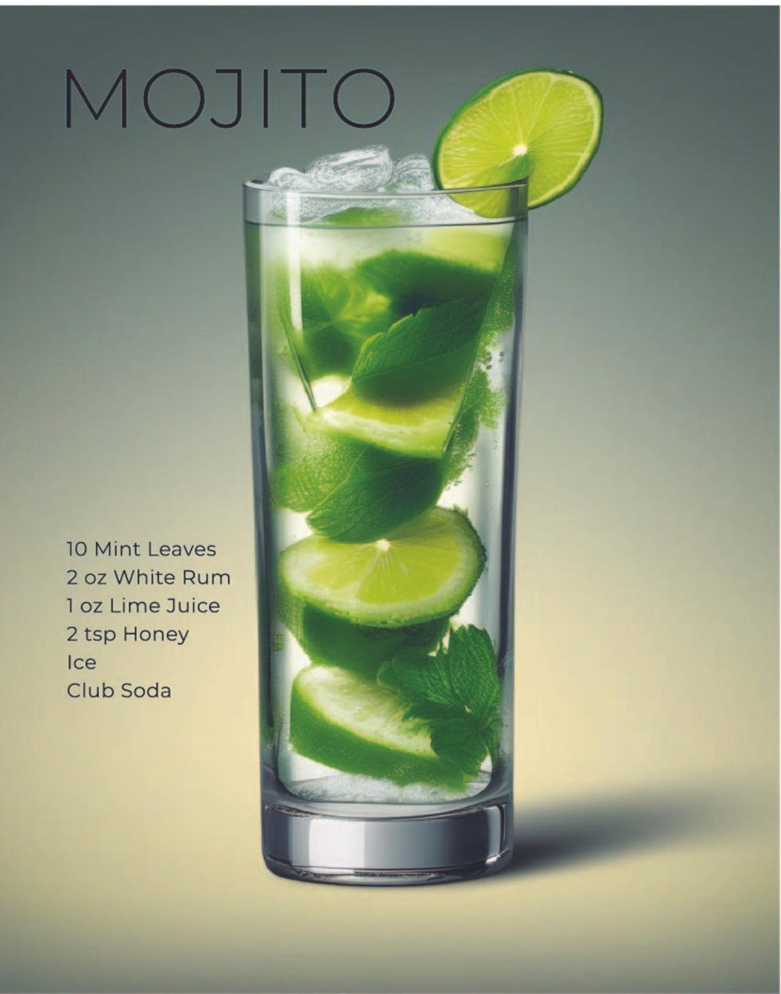 Mojito Cocktail Print | Cocktail Art | Bar Art Prints - Etsy