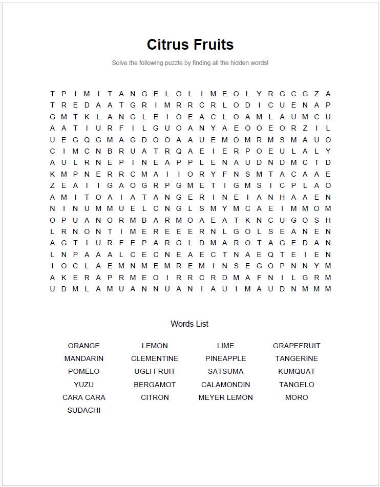 Unique Word Search Puzzles and Solutions - Etsy