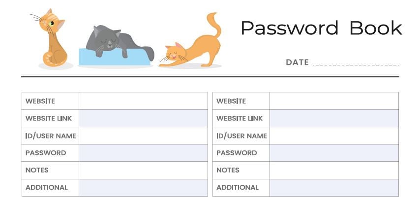 Cat Password Book - Etsy
