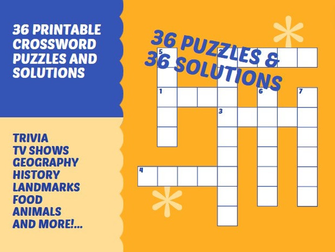 Trivia Crossword Puzzle Book - Etsy