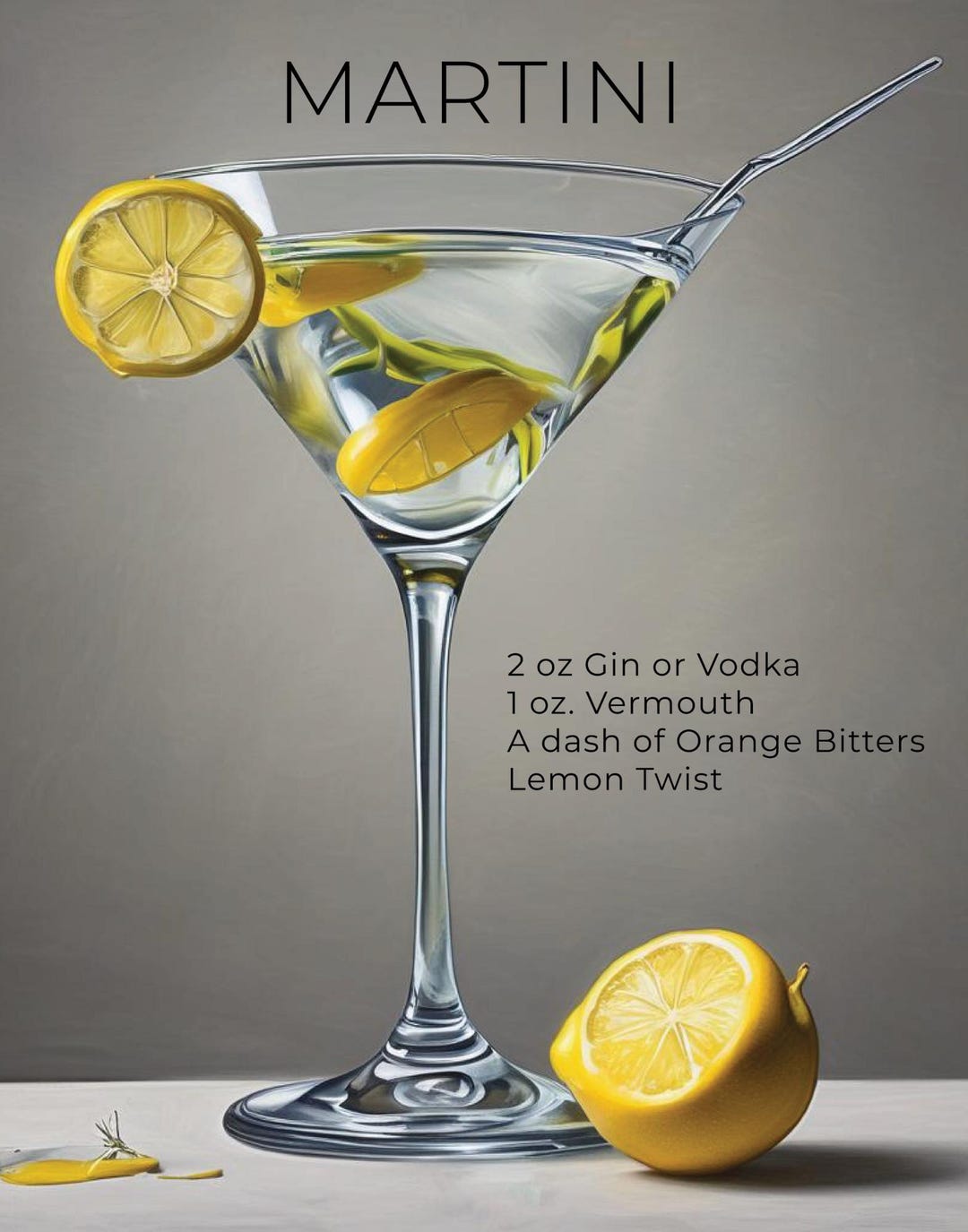 Martini Cocktail Print | Cocktail Art | Bar Art Prints - Etsy