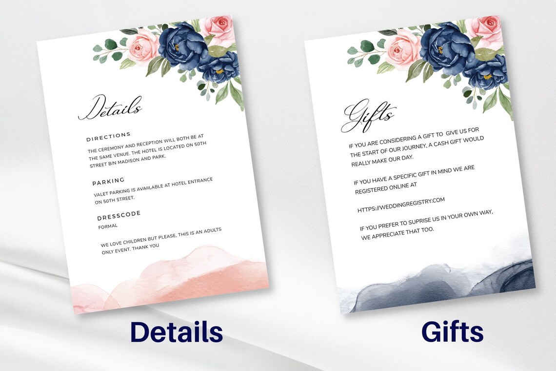 Editable Wedding Invitations - Complete Set - Emma - Etsy
