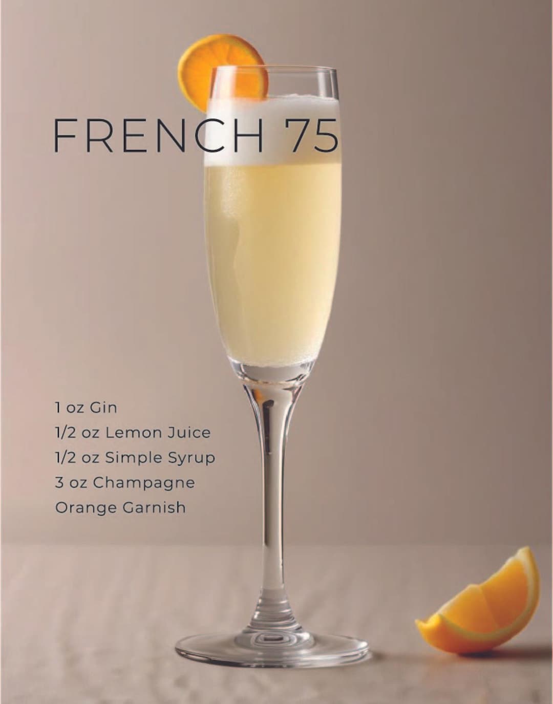 French 75 Cocktail Print | Cocktail Art | Bar Art Prints - Etsy