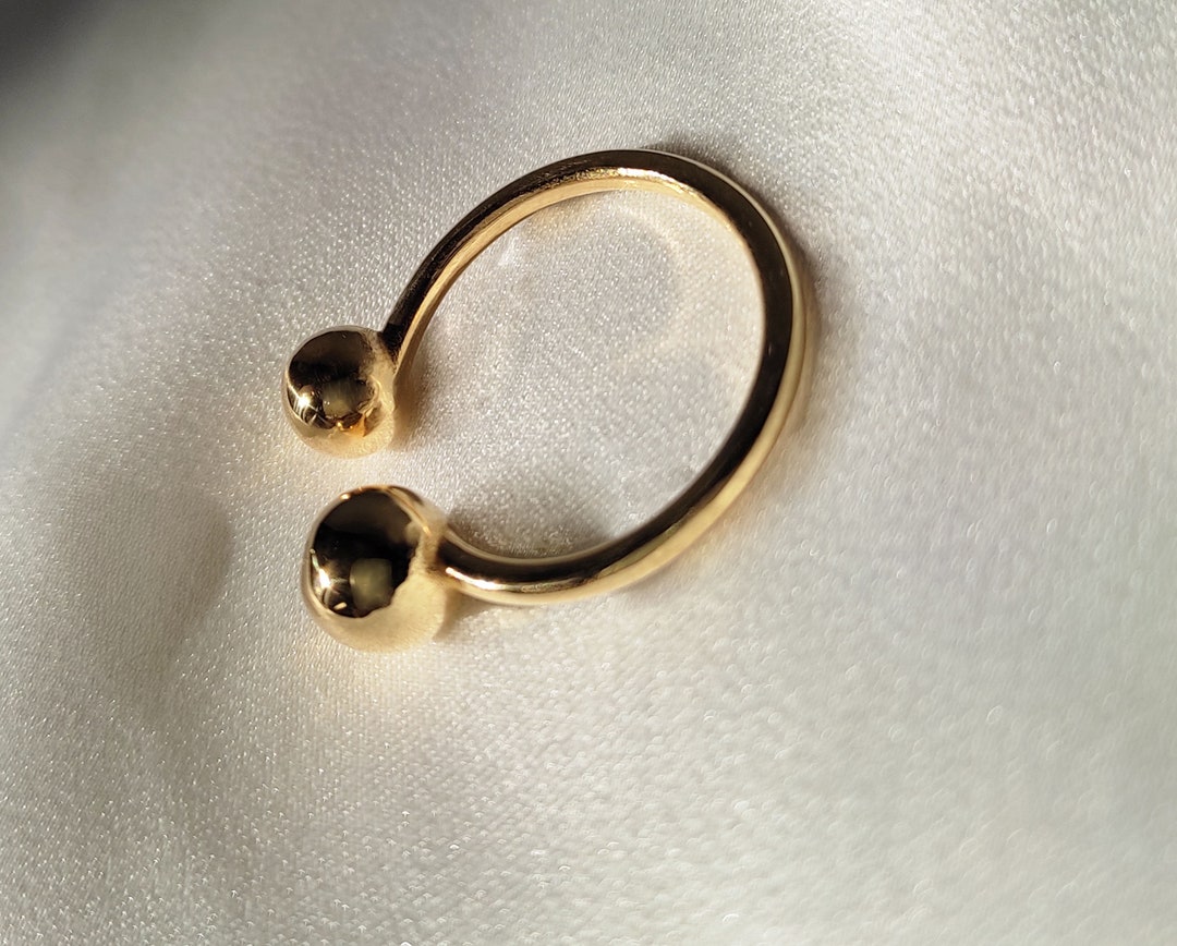 Gold Silver Balls Ring , Elegant Ring, Gold Balls Ring , Open Stackable ...