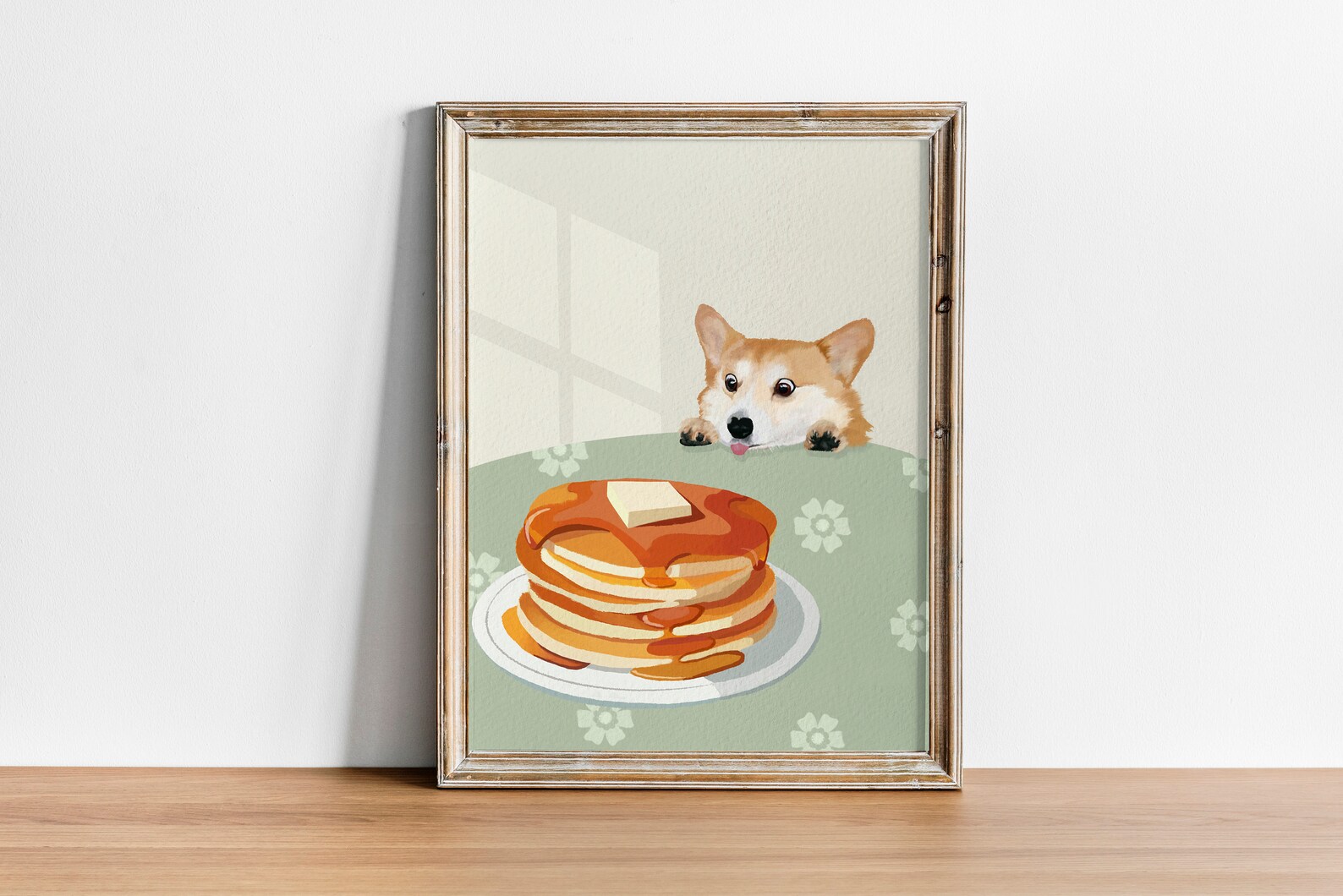 Corgi Pancakes Art Print Cute Dog Wall Art Pancake - Etsy