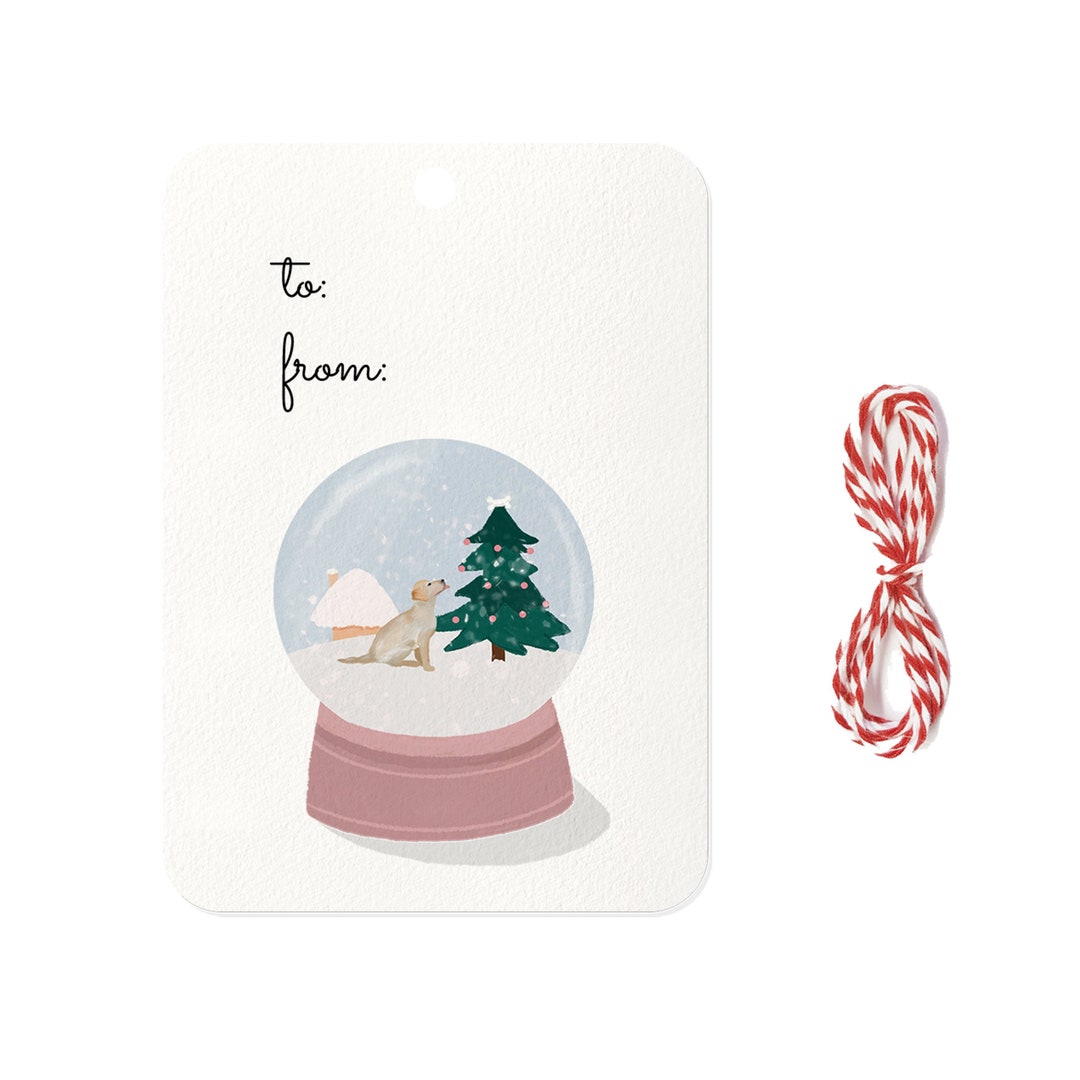 Labrador Snow Globe Gift Tags - Hand-illustrated Christmas Labrador ...