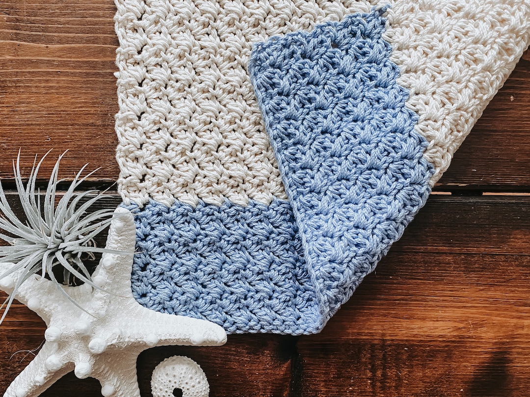 The Ocean Wash Cloth Crochet Pattern - Towel Crochet Pattern - Wash ...