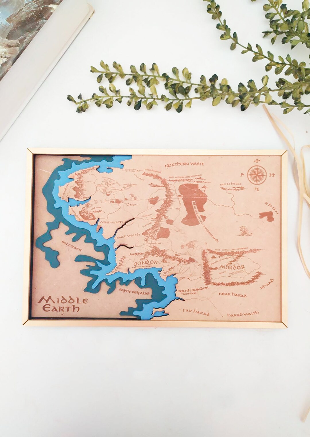 Wood Map the Lord of the Rings // TLOTR Map // ELSDA Map - Etsy