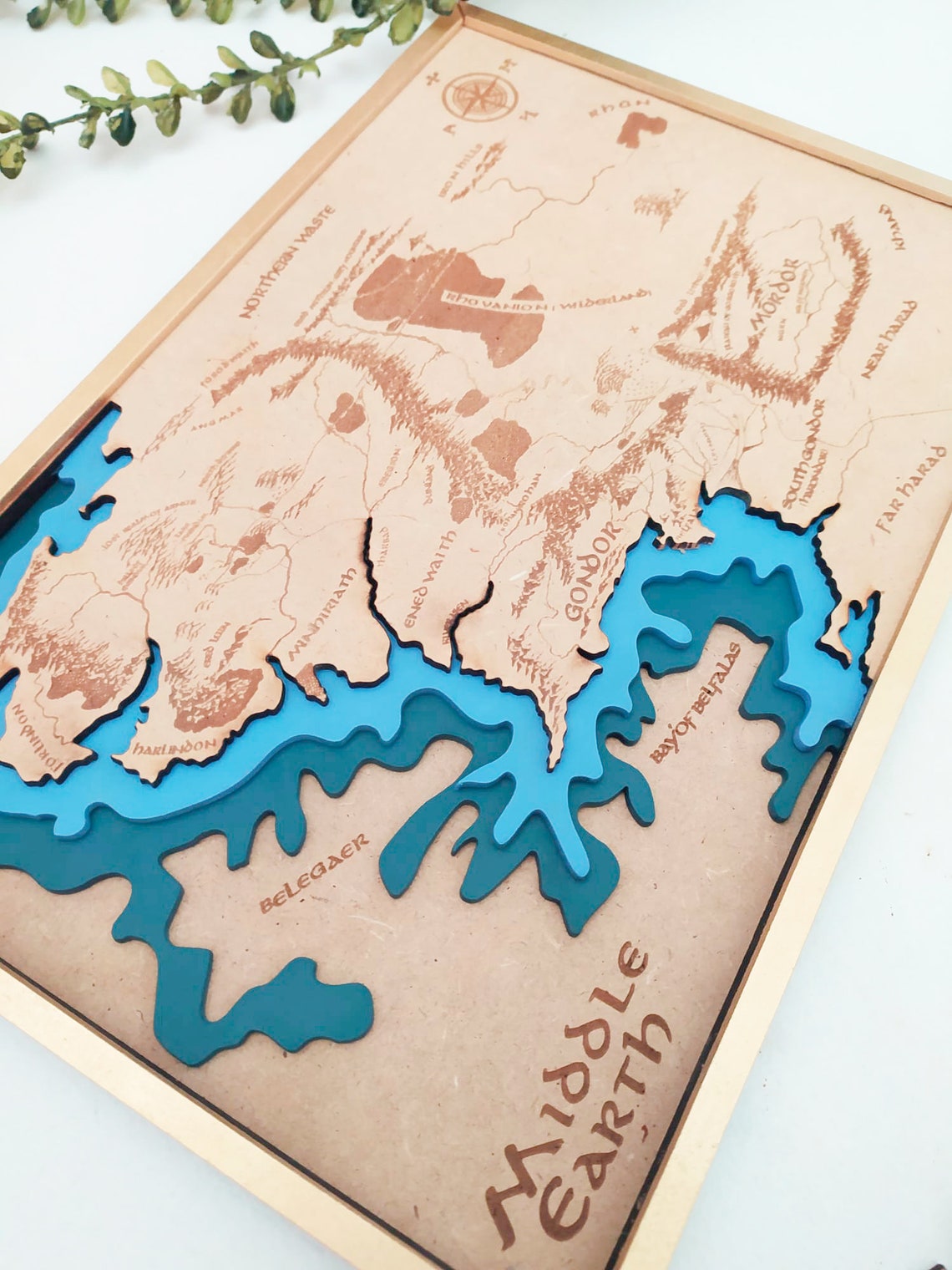 Wood Map the Lord of the Rings // TLOTR Map // ELSDA Map - Etsy