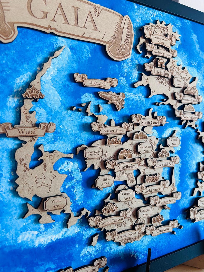 Gaia Map // Lasercut // Wood Map // Fantasy Map - Etsy