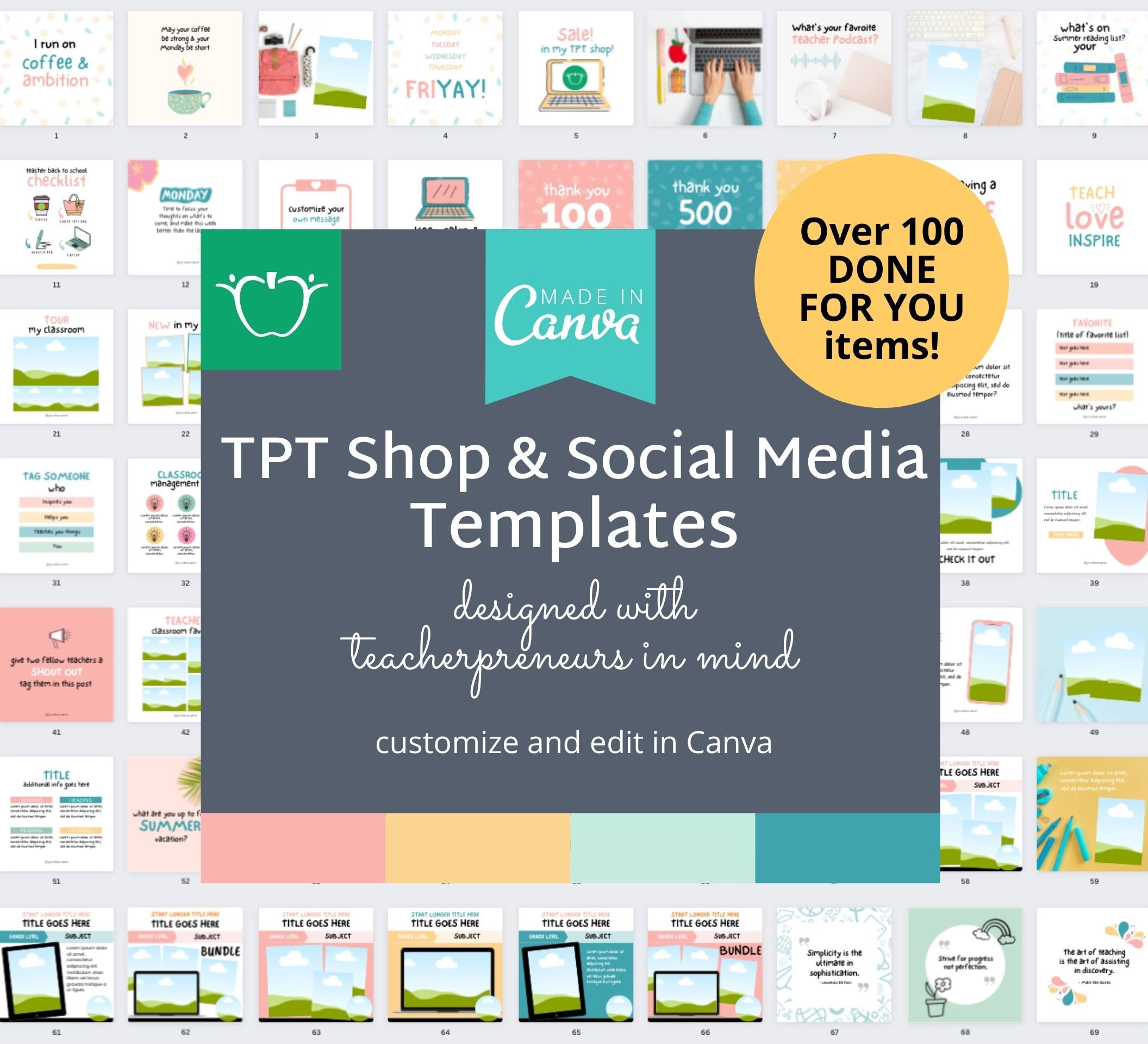 TPT Shop Instagram Social Media Engagement Post Graphic Canva Template ...