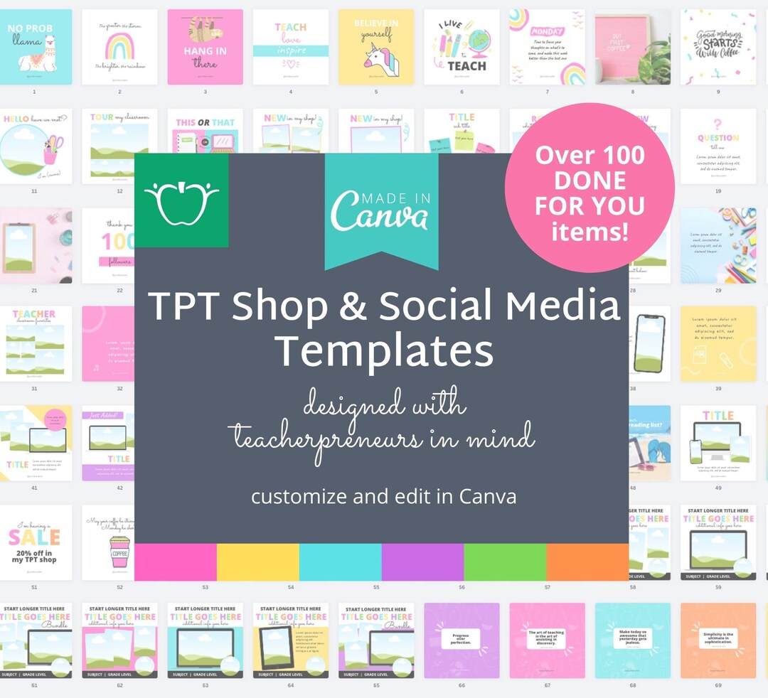 TPT Shop Instagram Social Media Engagement Post Graphics Done for You ...