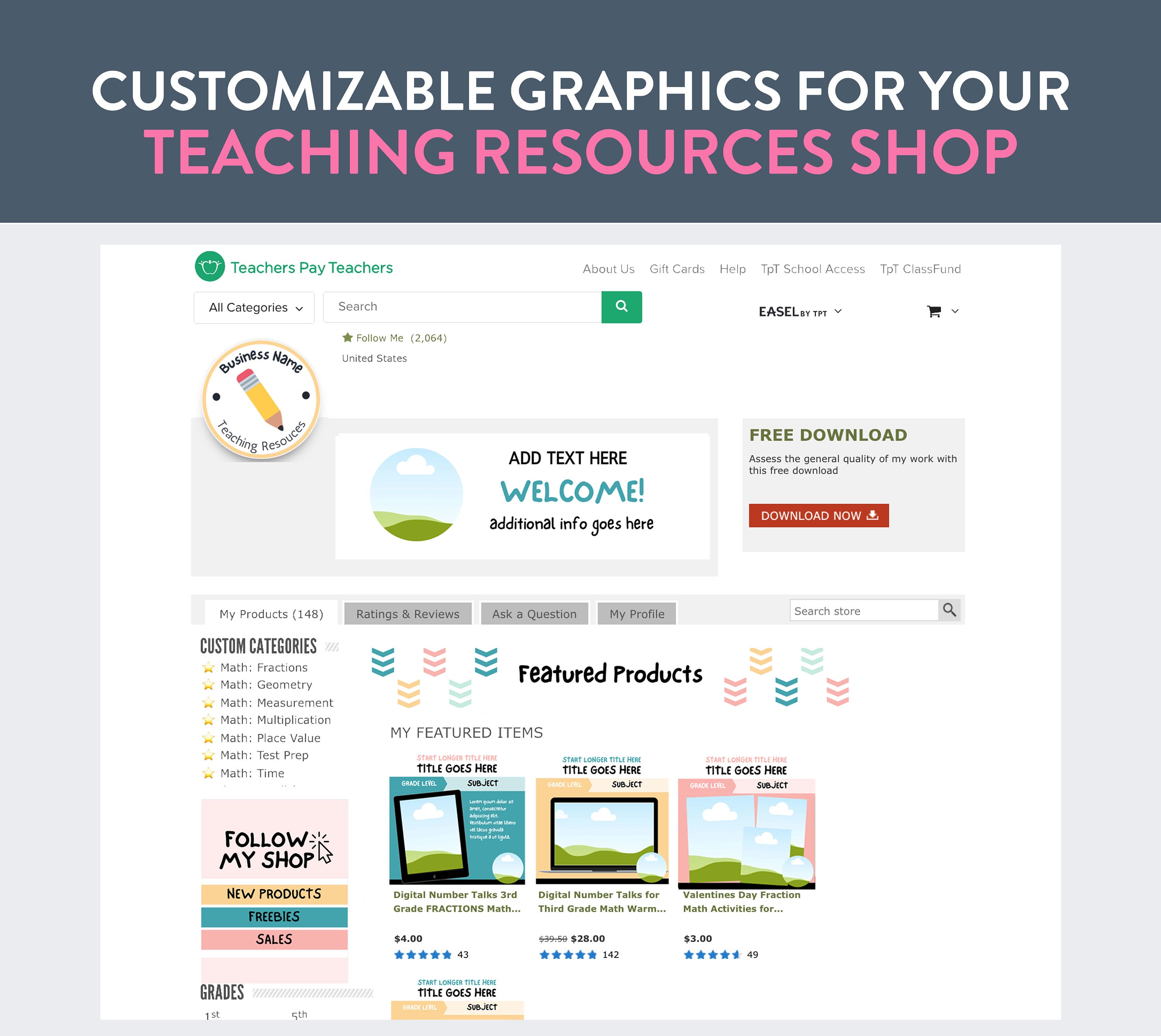 TPT Shop Instagram Social Media Engagement Post Graphic Canva Template ...