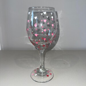 Hand-painted Hearts Wine Glass - Etsy