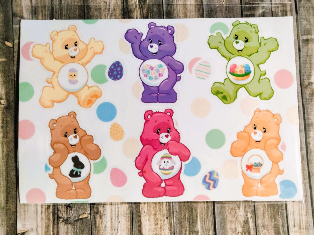 Care Bear Inspired Easter Bears Waterproof Sticker Sheet - Etsy