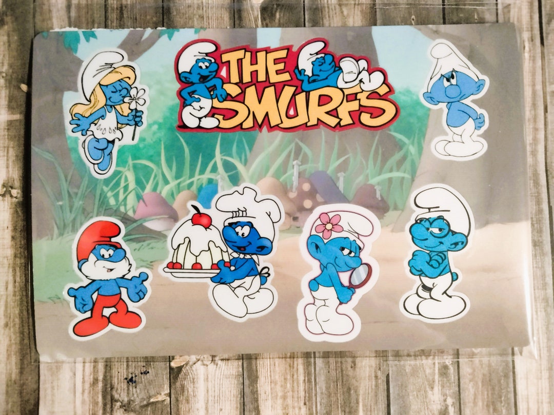 Smurfs Waterproof Sticker Sheet Papa Baker Smurfette - Etsy
