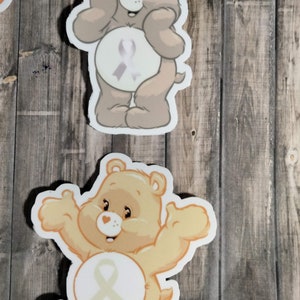 Awareness Inspired Care Bear Waterproof Sticker Orange Yellow Cream ...