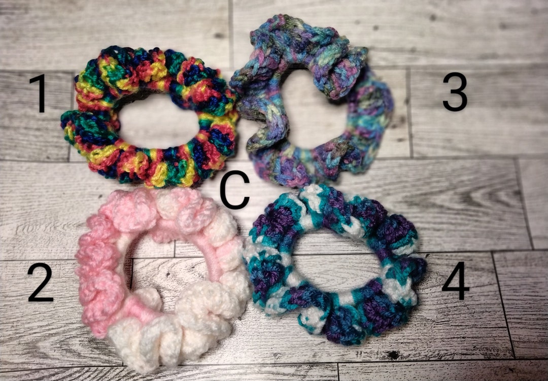 Crocheted Scrunchie Elastic Hair Accessory - Etsy