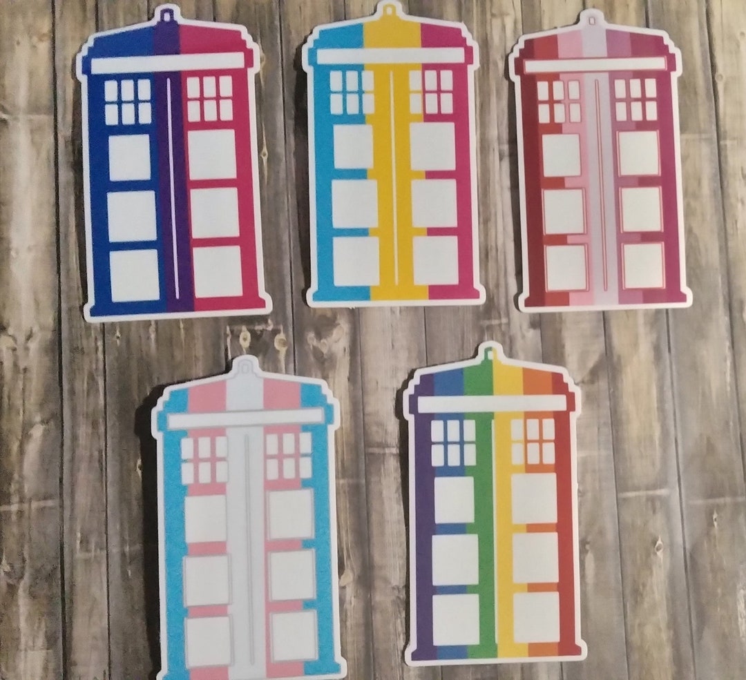 Pride Inspired Tardis Stickers Genderfluid Genderqueer Lesbian Bisexual ...