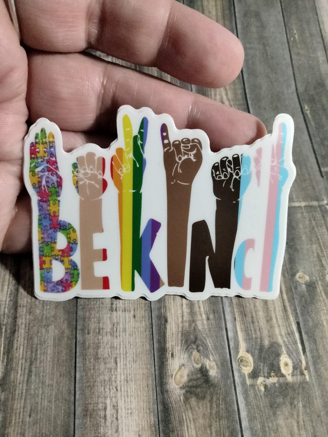 Bekind Sticker ASL Trans Pride Autism Awareness BLM Waterproof - Etsy