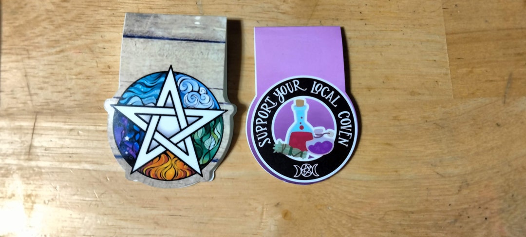 Elemental Pentagram Pagan Support Your Coven Magnetic Bookmark - Etsy