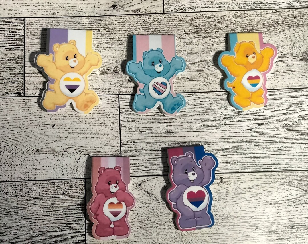 Care Bear Pride Magnetic Bookmarks LGBTQIA Nonbinary Lesbian Bisexual ...