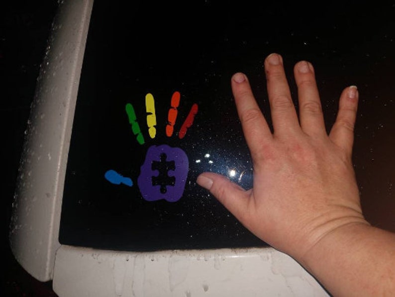 Autism Awareness Rainbow Handprint Vinyl Decal Sticker - Etsy