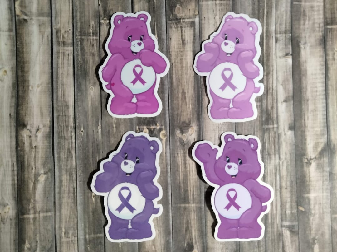 Awareness Inspired Care Bear Waterproof Sticker Orchid Purple Violet ...