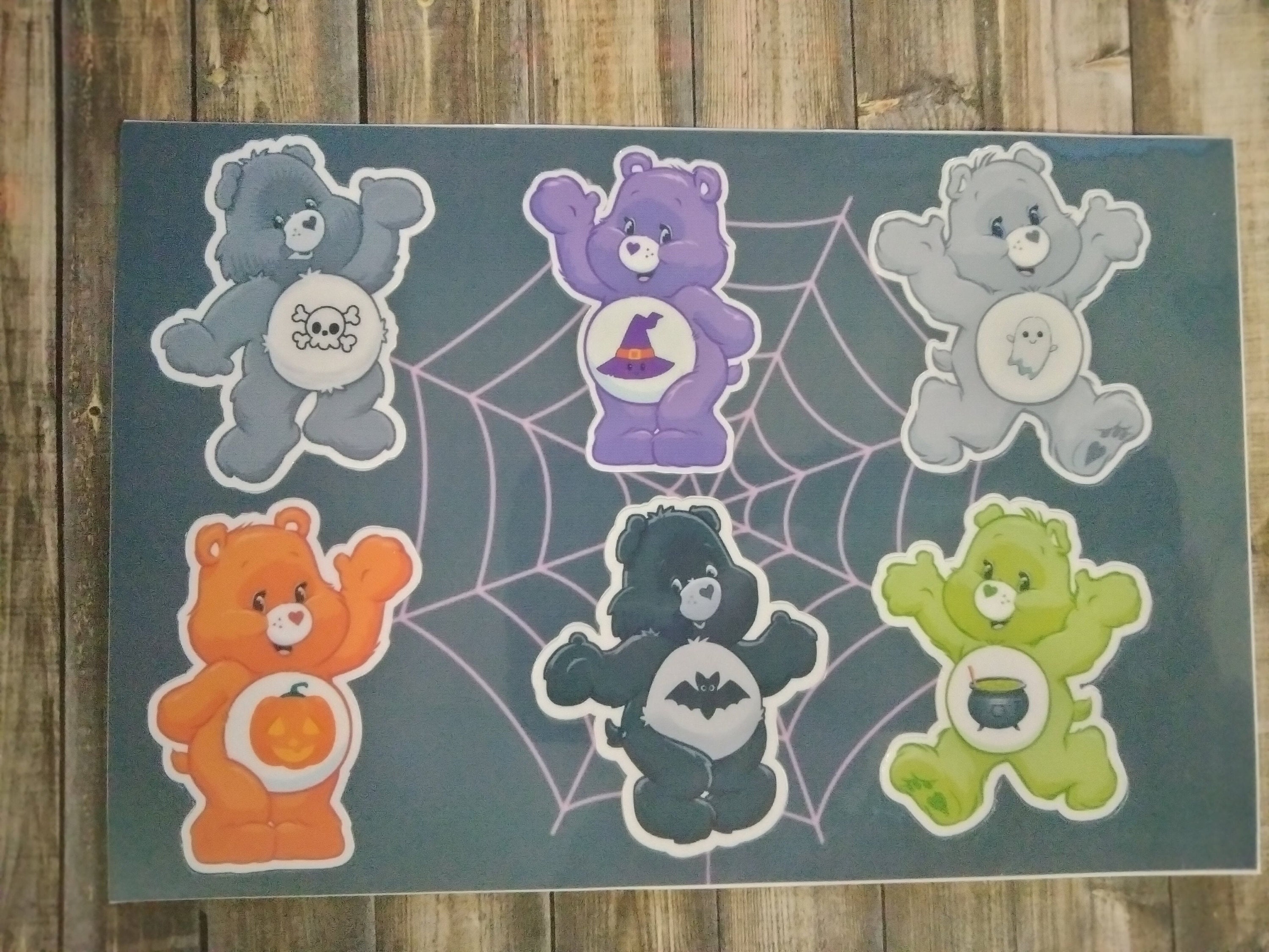 Halloween Alternative Care Bear Sticker Sheet Waterproof Ghost - Etsy