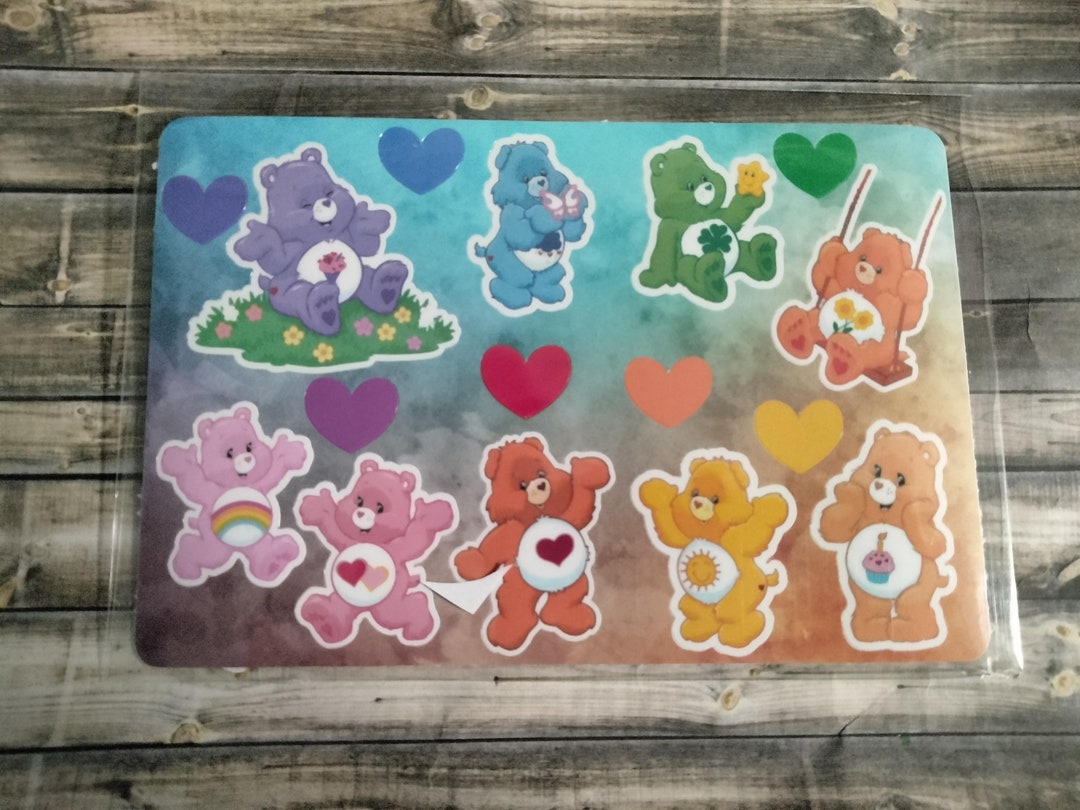 Care Bear Sticker Sheet Waterproof Share Good Luck Tenderheart Funshine ...
