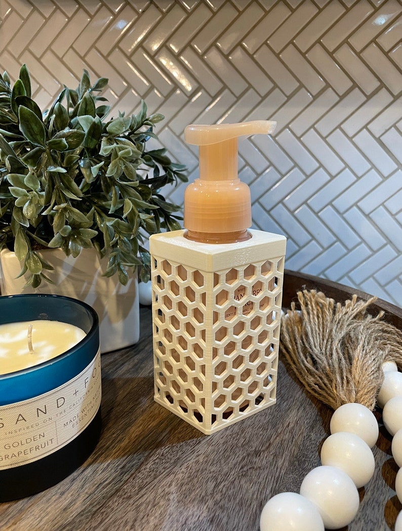 3D Printed Hexagon Pattern Soap Dispenser Sleeve for Bath and Body ...