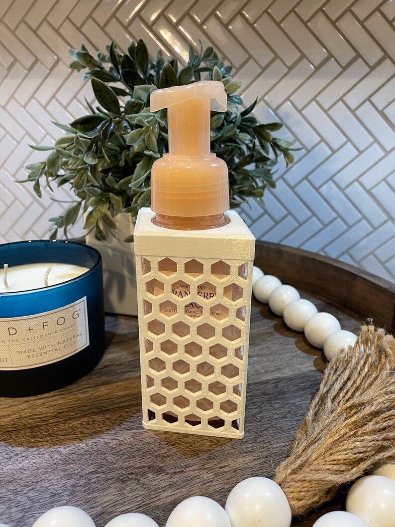 3D Printed Hexagon Pattern Soap Dispenser Sleeve for Bath and - Etsy