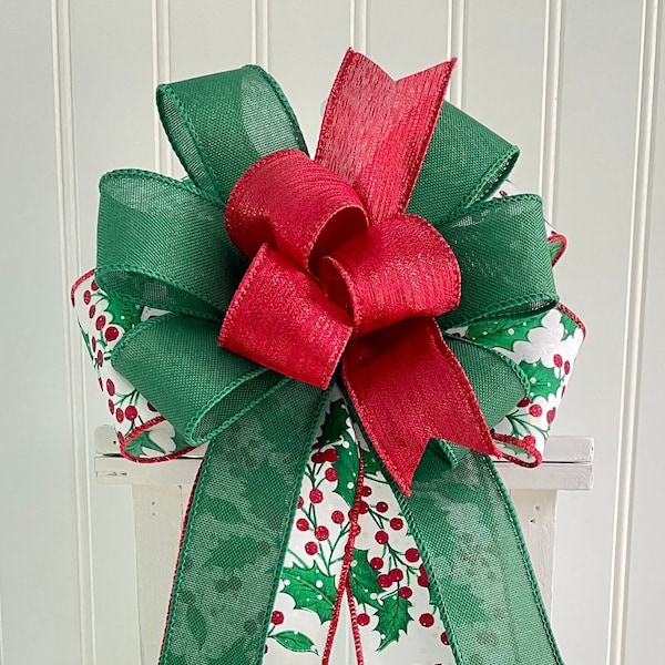 Christmas Tree Bow Topper - Etsy