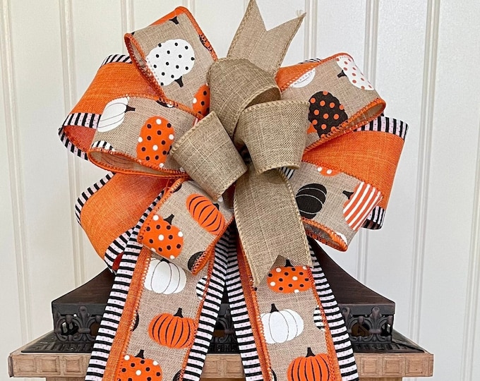 Copper and Gold Christmas Tree Topper Bow Autumn Tree Topper Bow ...