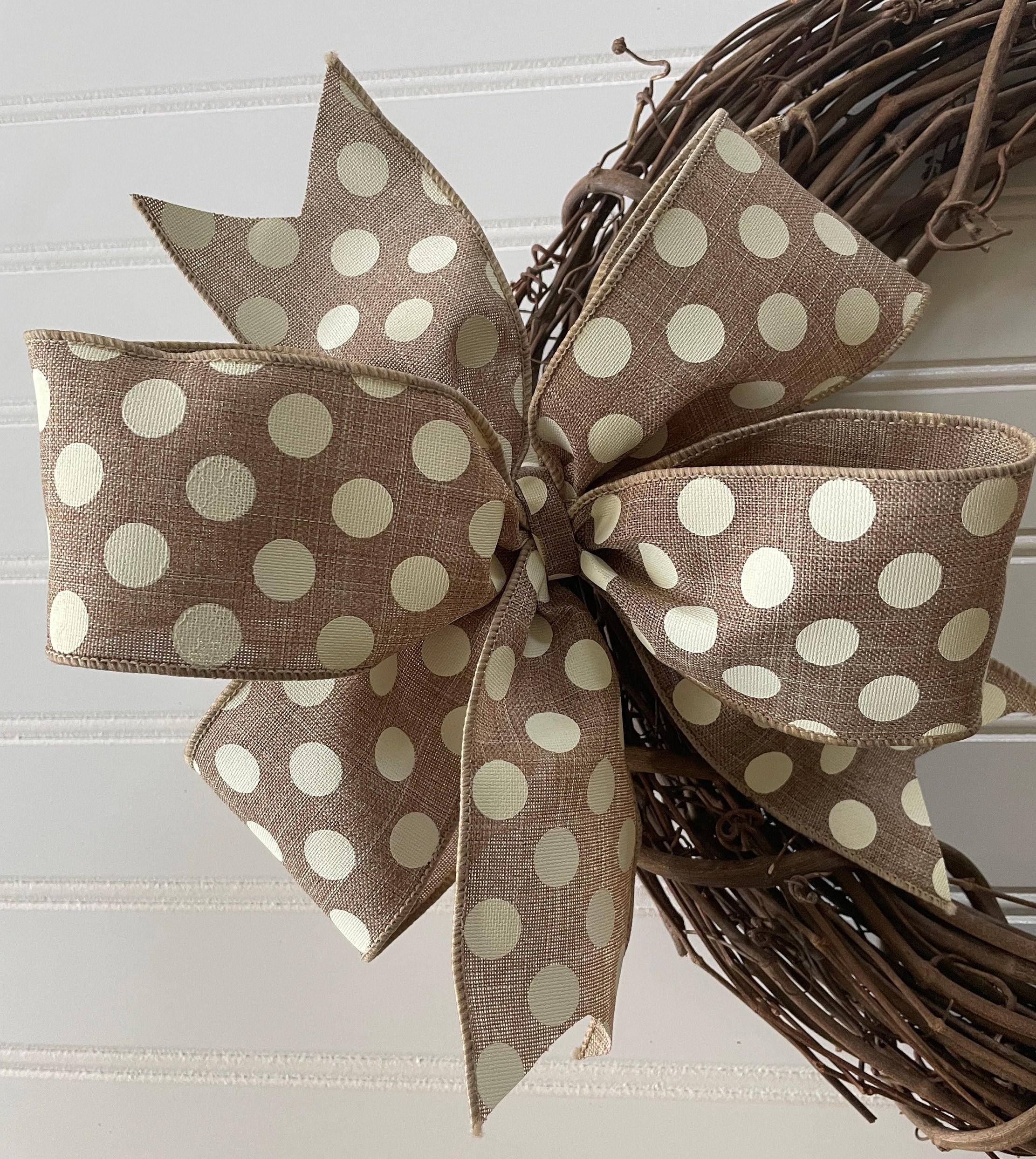 Country Cottage Bow Beige and Cream Bow Spring Lantern Bow | Etsy