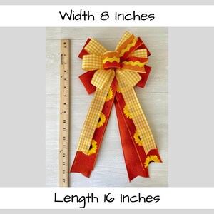 Fall Sunflower Bow for Lantern or Wreath, Autumn Front Door Decoration ...