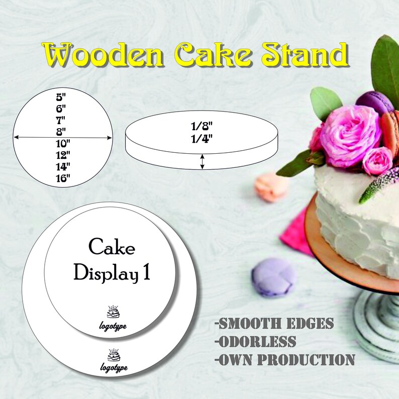 Personalized Rustic Wooden Cake Stand: Custom Display Board for Wedding ...