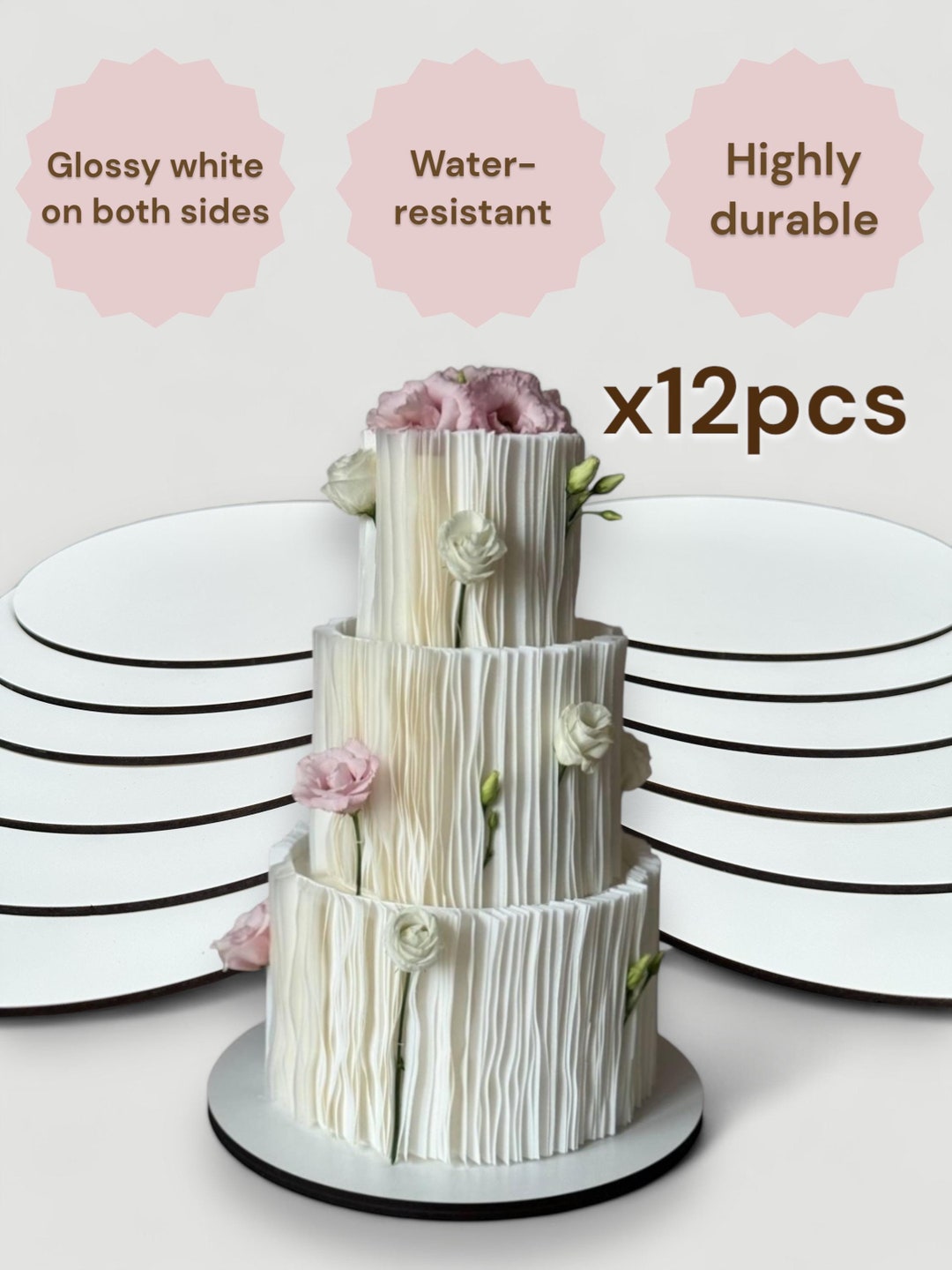 Personalized Rustic Wood Cake Stand: Engraved Display Board for Wedding ...