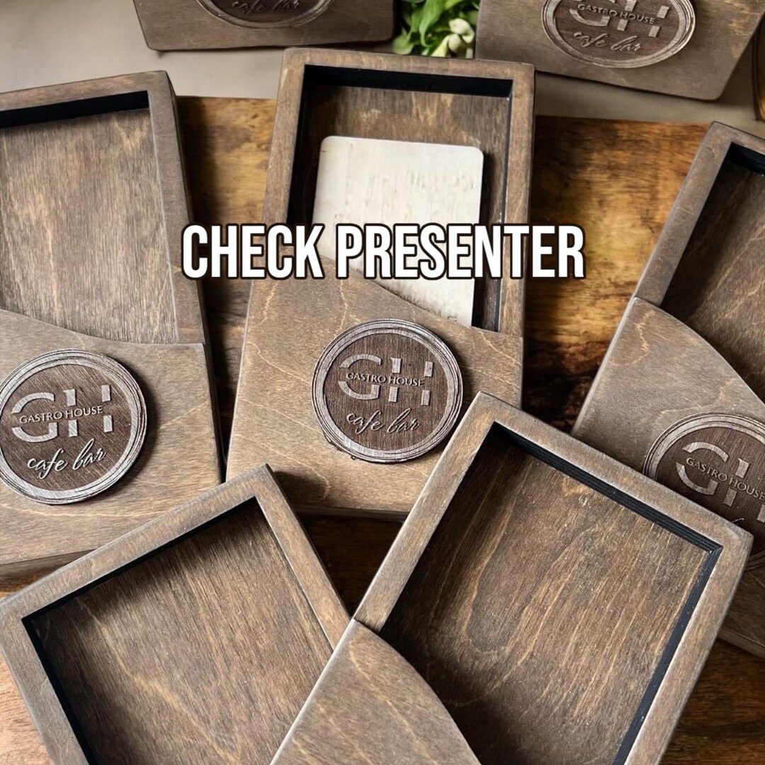 Wooden Check Presenter, Cash Holder, Guest Check Holder for Restaurant ...