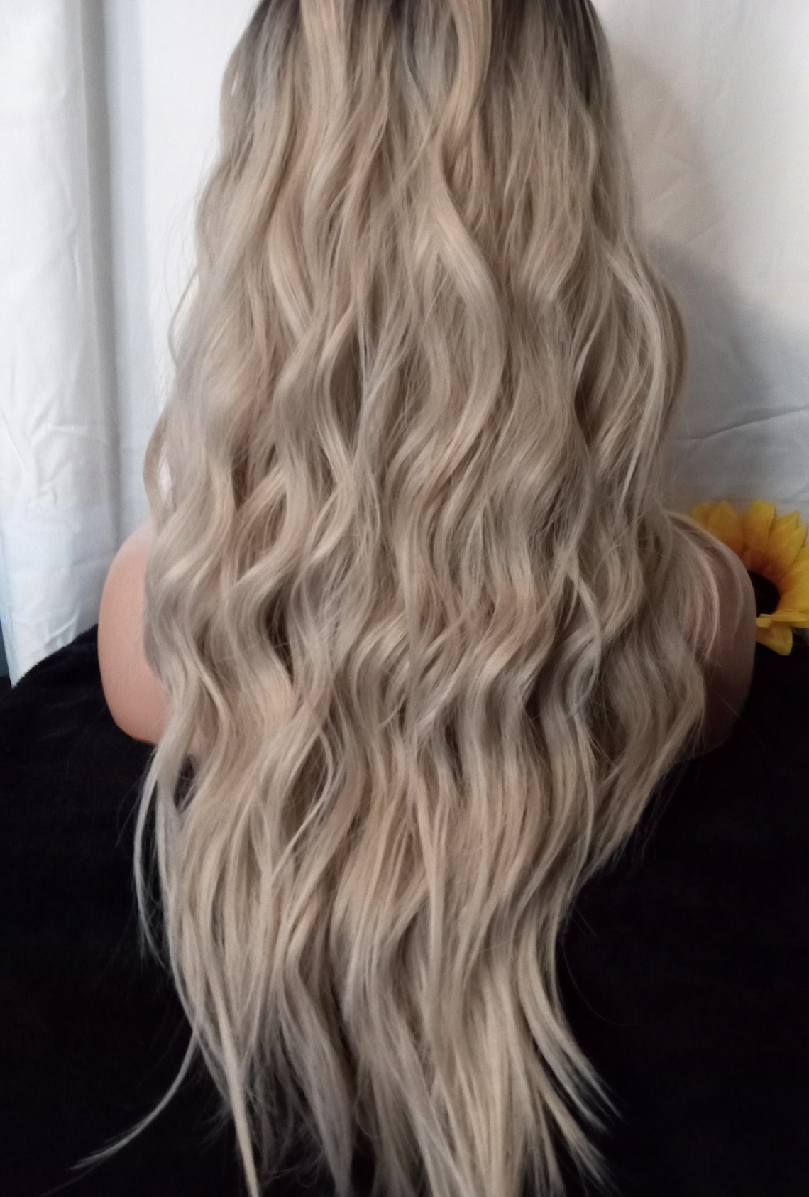 Holiday Sale Lace Front Middle Part Wig Ombre Mixed Ash Blonde Long 24 ...