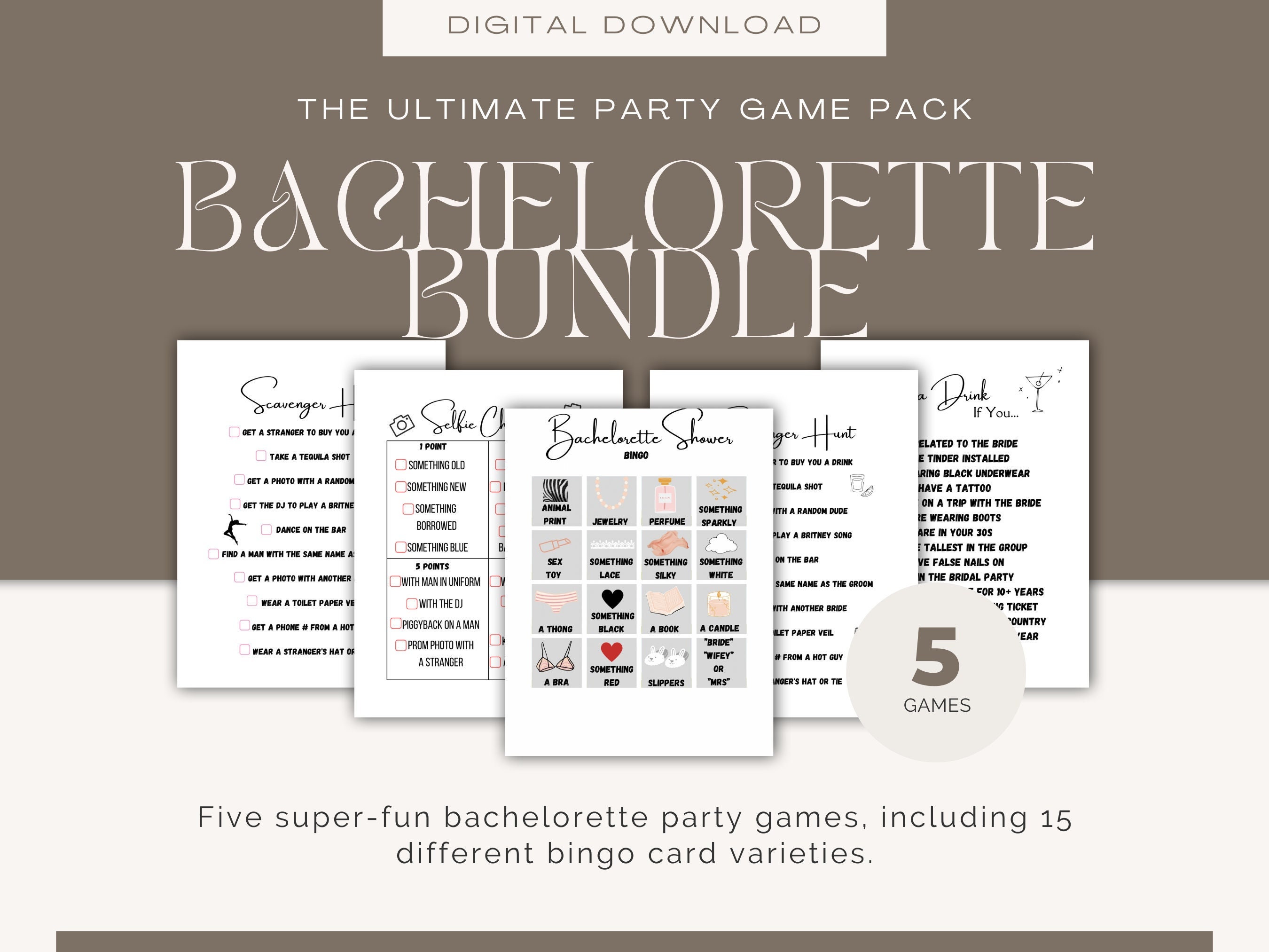 Bachelorette Party Games Printable Instant Digital Download for Bridal ...