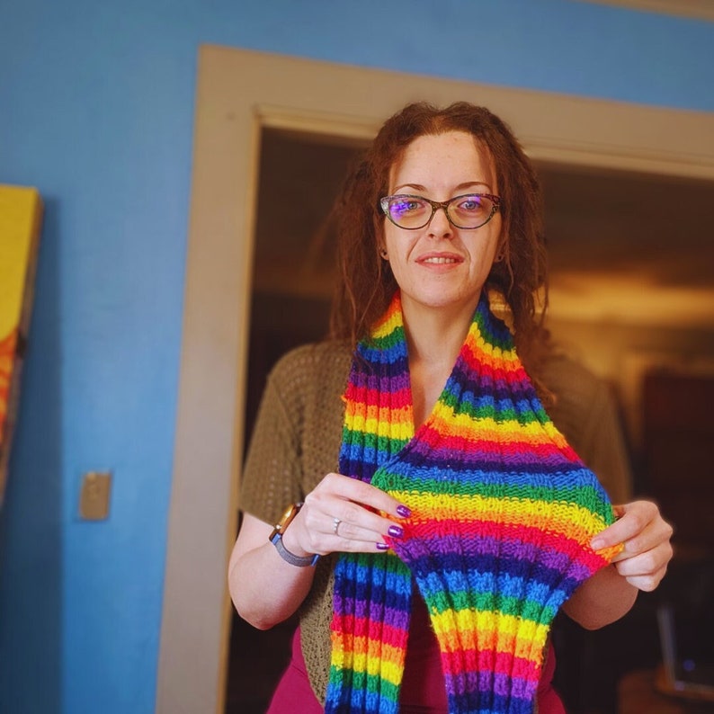 Rainbow Pride Scarf Knitting Pattern PDF - Etsy