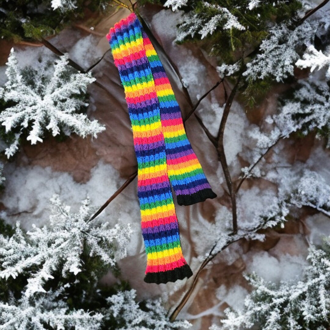 Rainbow Tweed Cable Scarf Knitting Pattern: Beginner-friendly (PDF ...