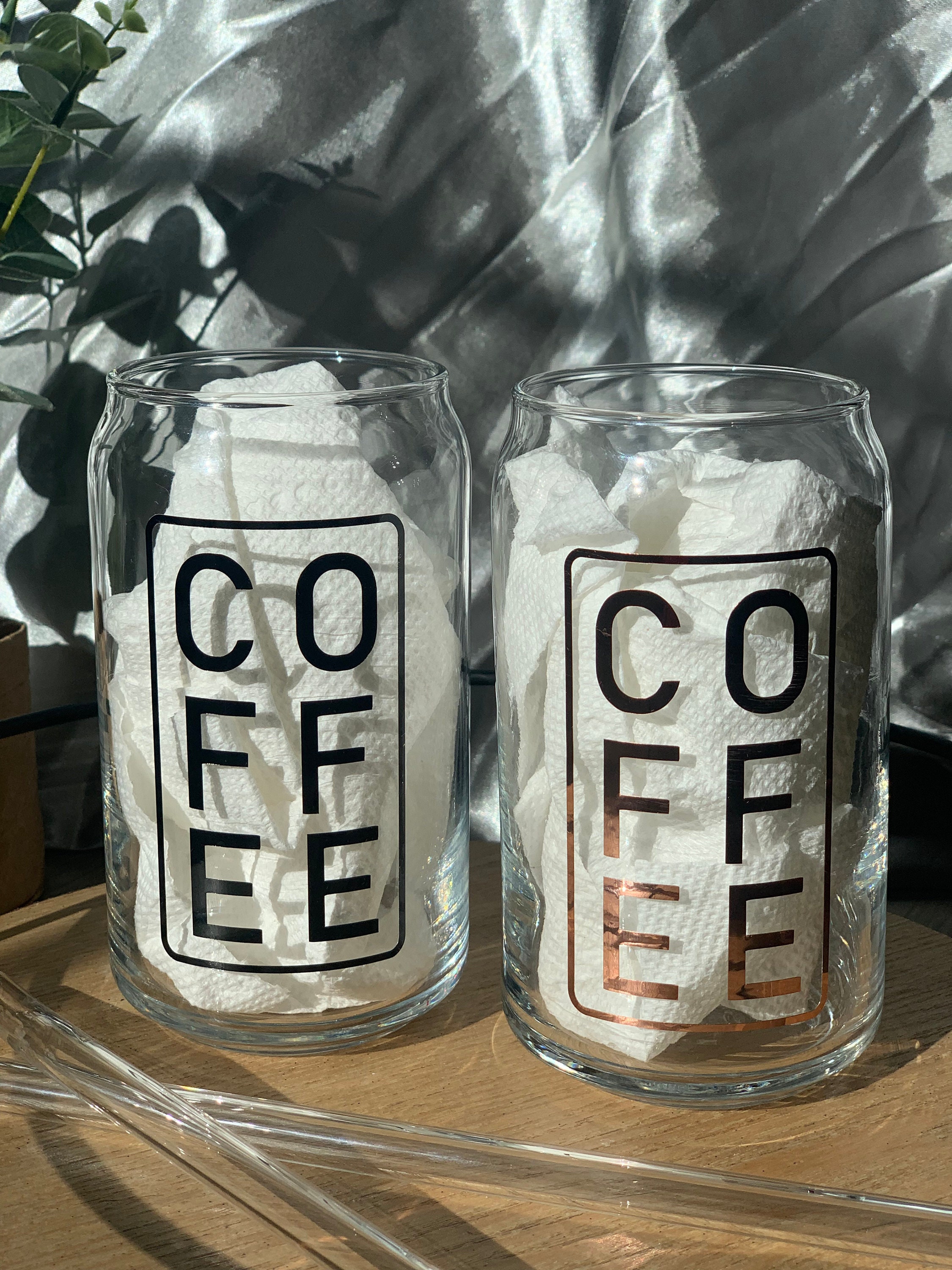 Coffee Can Glass | Custom Coffee Cup | Coffee Shop Glass | Iced Coffee ...