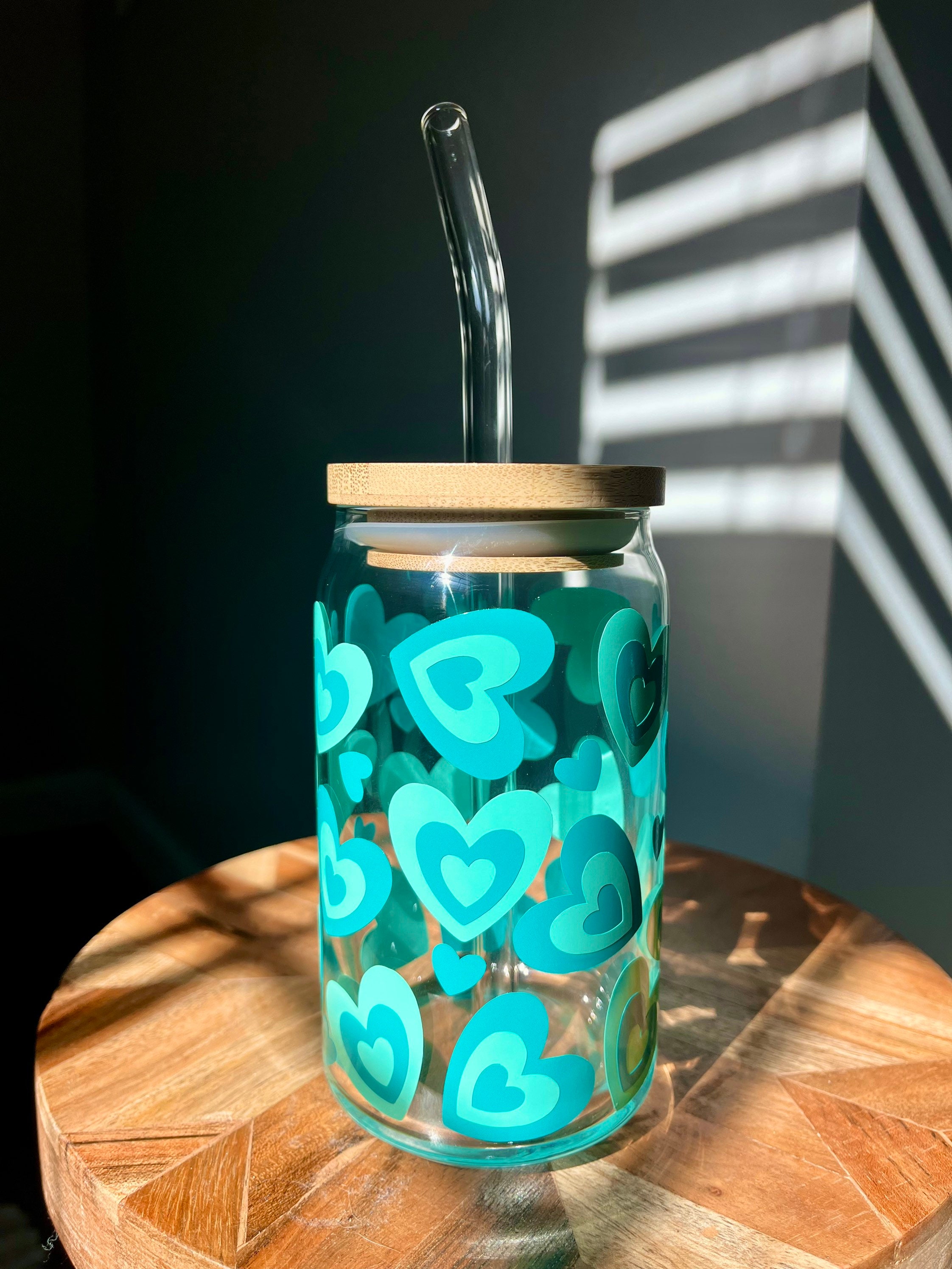 Retro Glass | Heart Glass Cup | Iced Coffee Retro Glass | Multi Colored ...