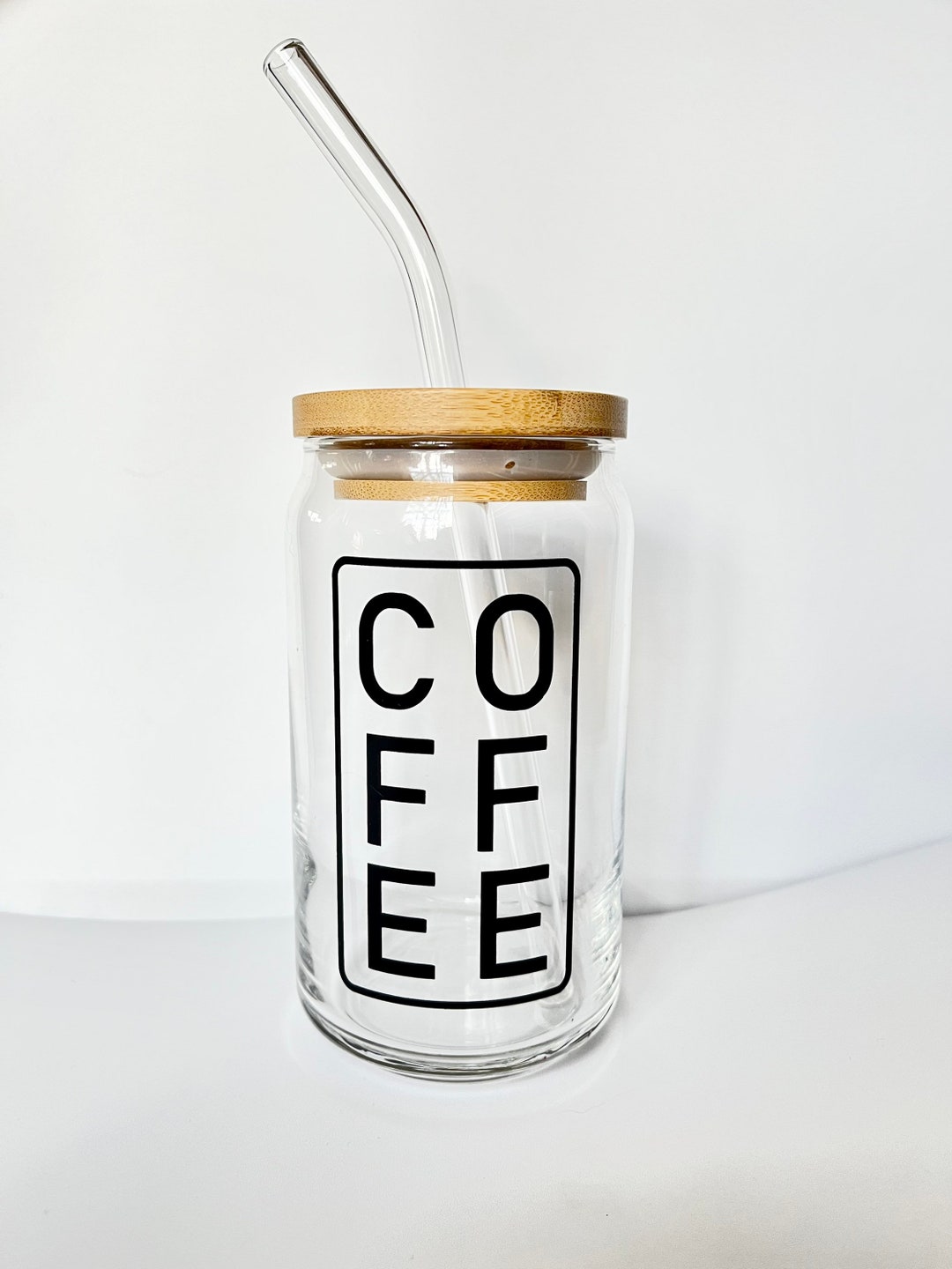 Coffee Can Glass | Custom Coffee Cup | Coffee Shop Glass | Iced Coffee ...