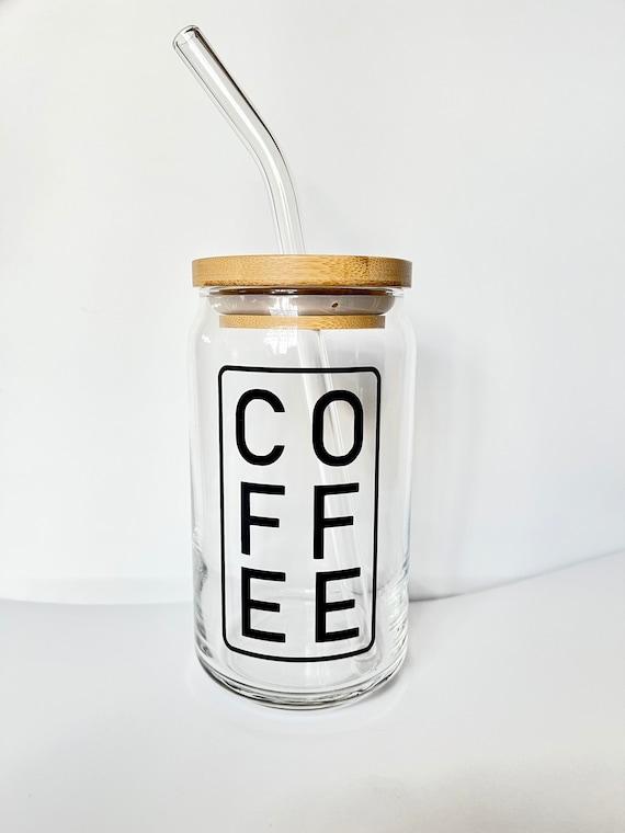 Coffee Can Glass Custom Coffee Cup Coffee Shop Glass | Etsy
