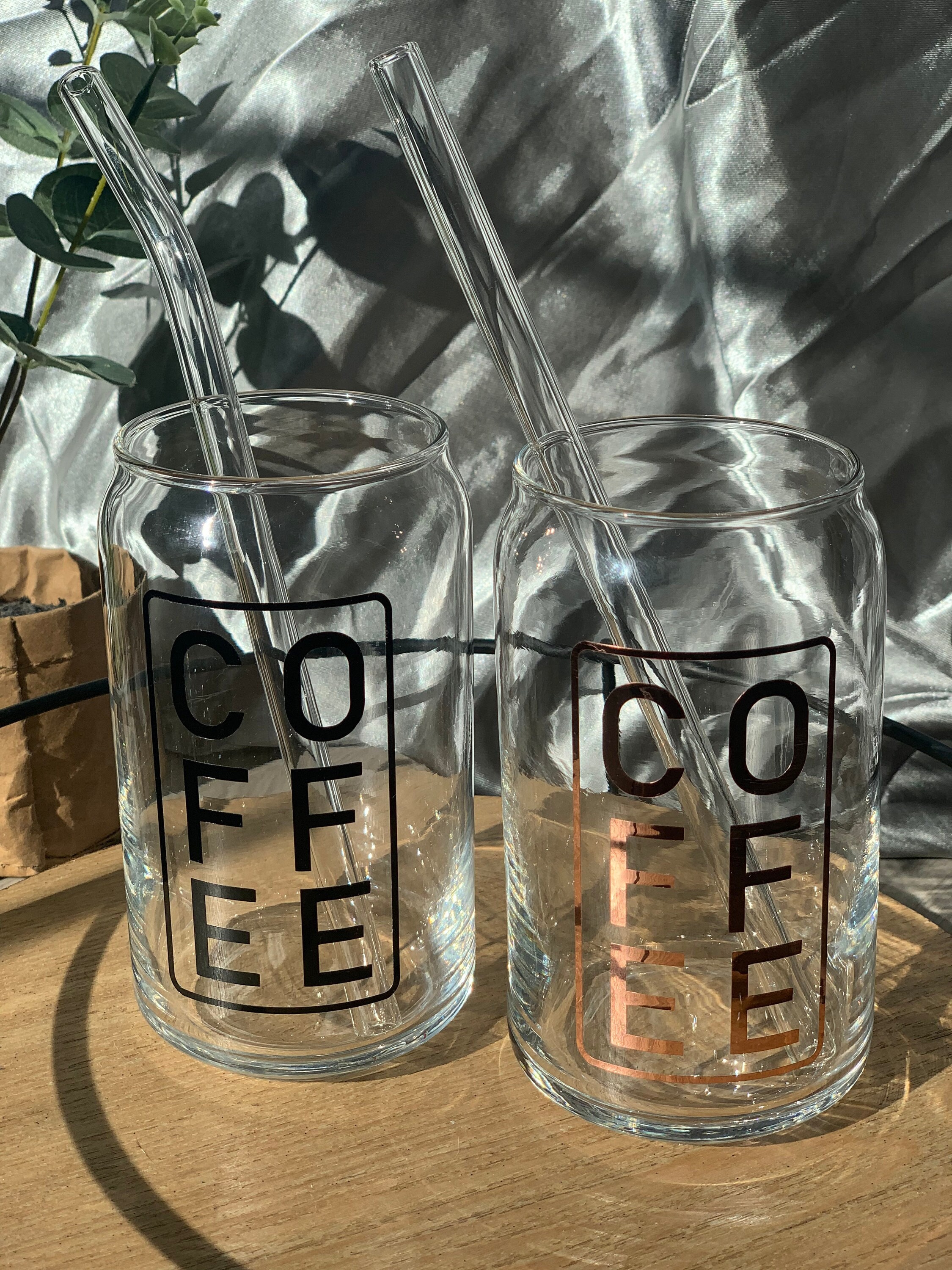 Coffee Can Glass | Custom Coffee Cup | Coffee Shop Glass | Iced Coffee ...