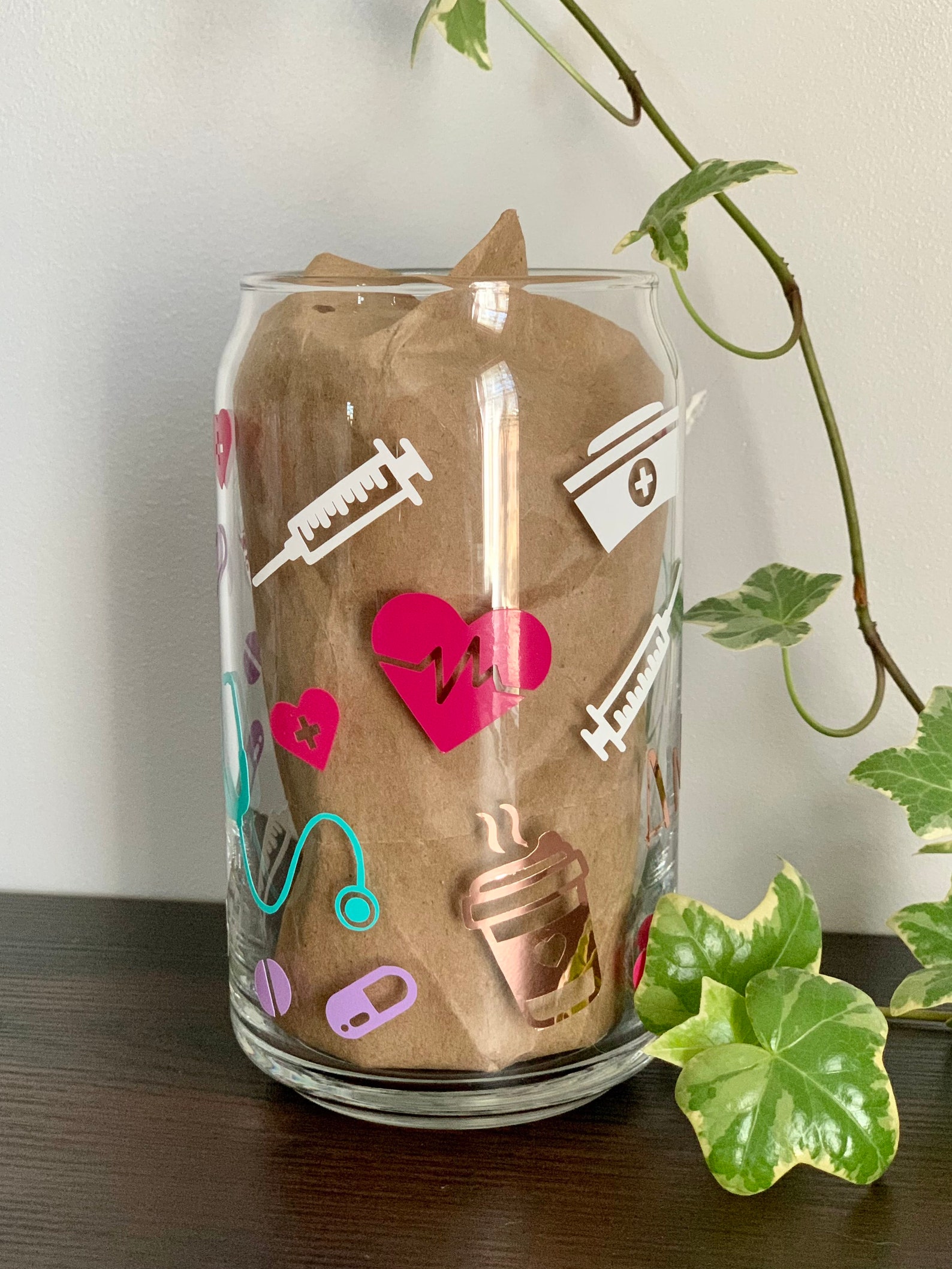 Nurse Can Glass | Nurse Life Glass With Bamboo Lid | Custom Doctor Cup ...