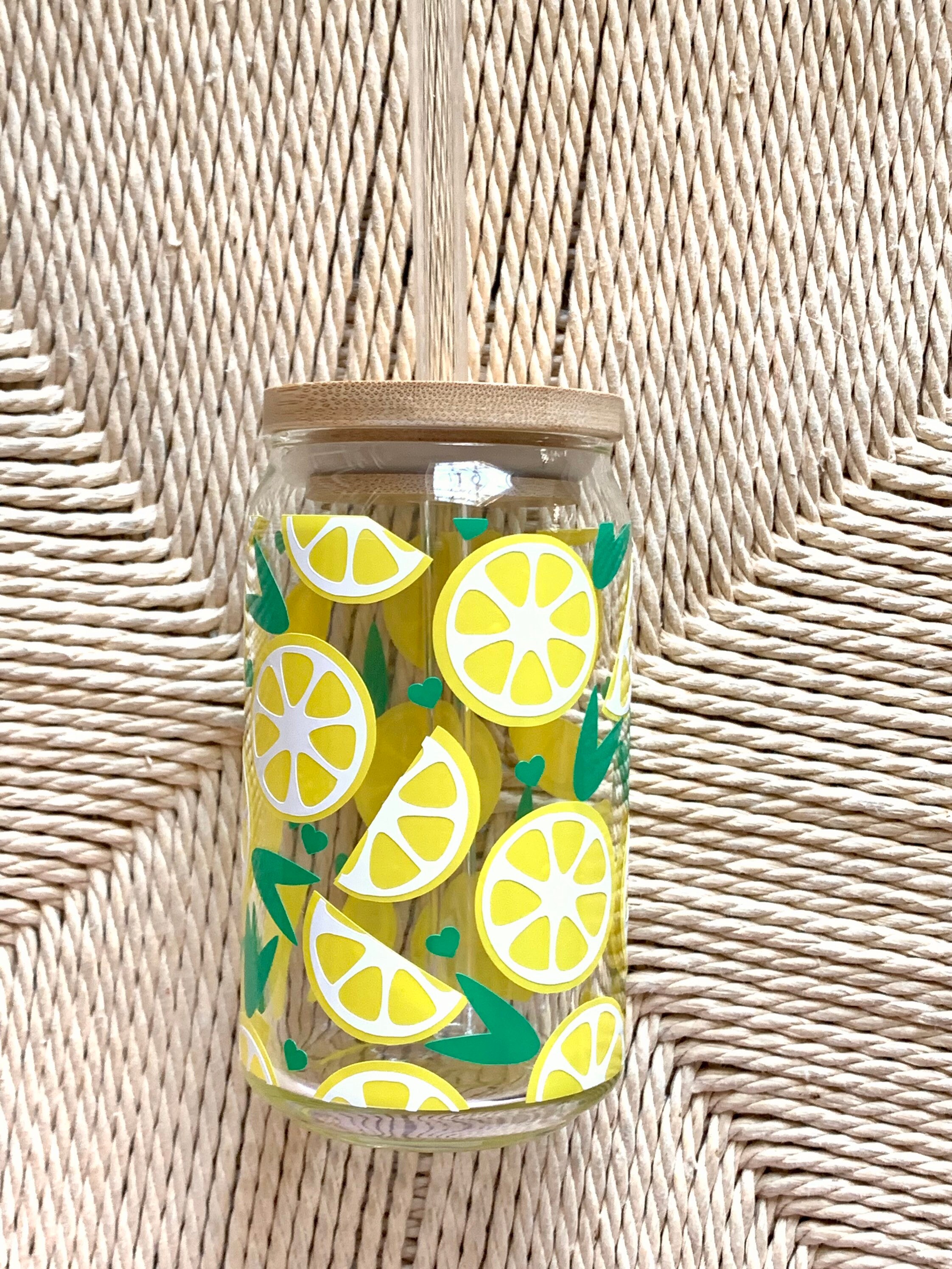 Lemon Cup | Lemon Can Glass | Iced Coffee Glass With Lid | Cistrus Cup ...